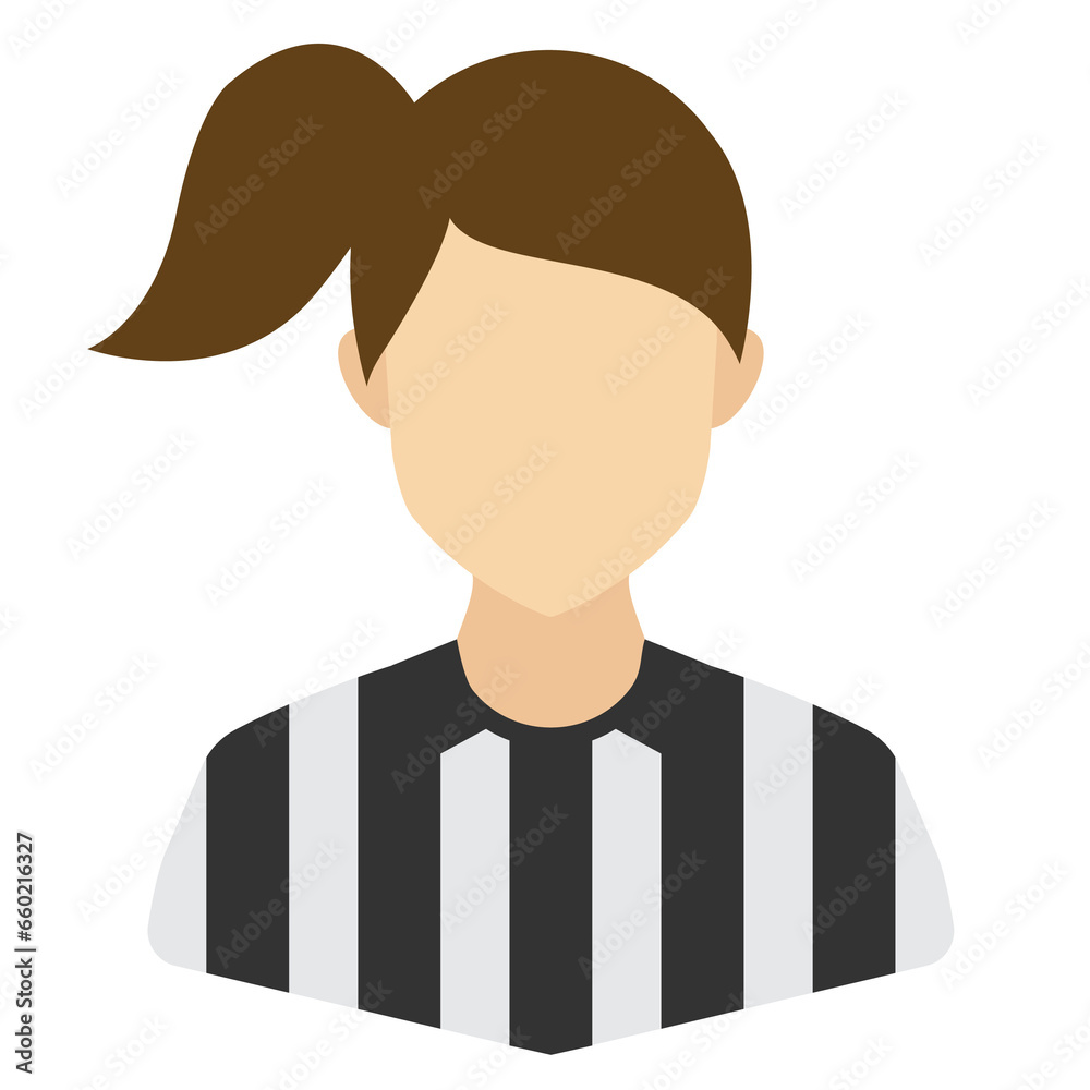 Vector illustration of female Referee Avatar in color on a transparent ...