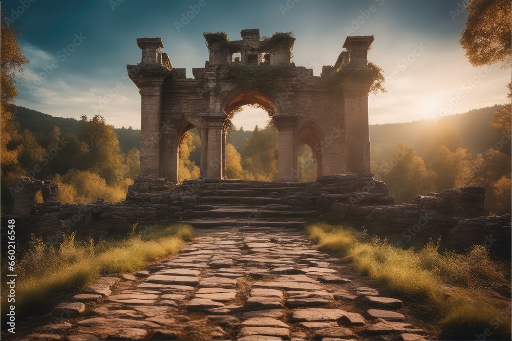 Antique ruin wedding backdrop photography background ancient temple ...
