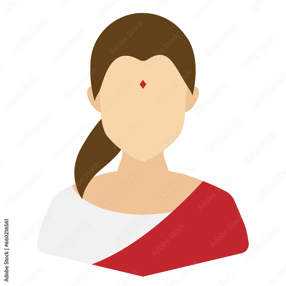 Vector illustration of Female Hinduism icon in dark color and ...