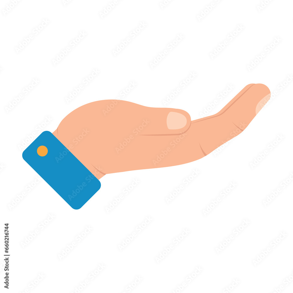 Vector illustration of hand asking. Colored vector for website design ...
