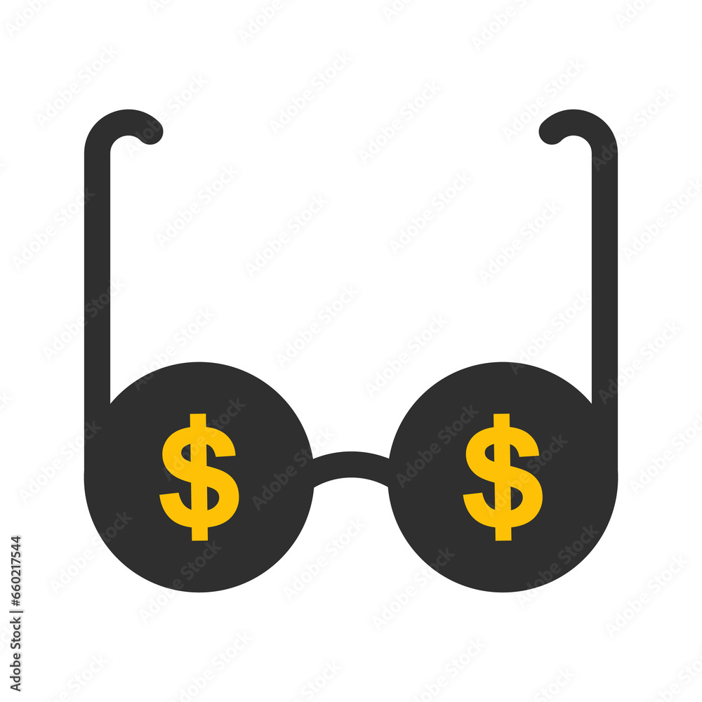 Vector illustration of money glasses. Colored vector for website design ...