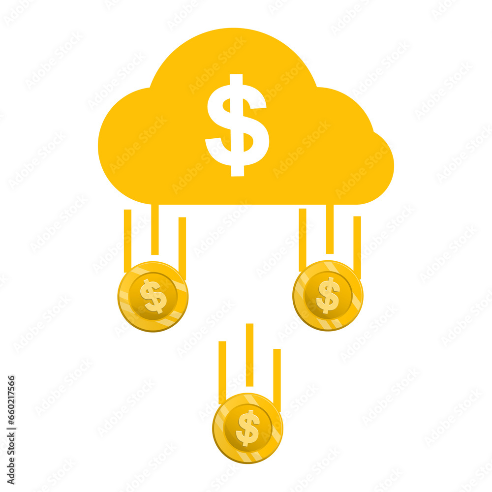 Vector illustration of money cloud. Colored vector for website design ...