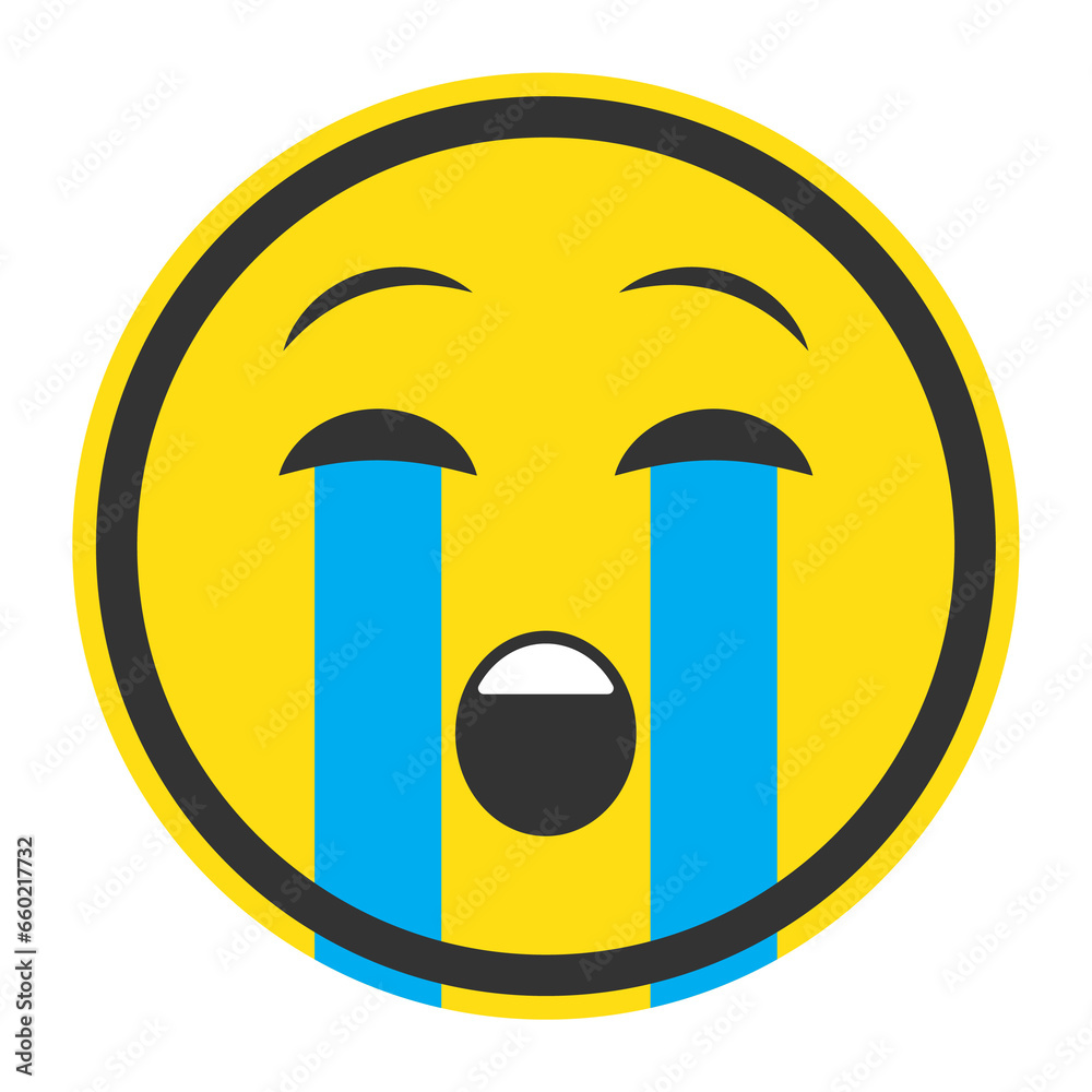 Vector illustration of sob emoticons. Colored icons for website design ...