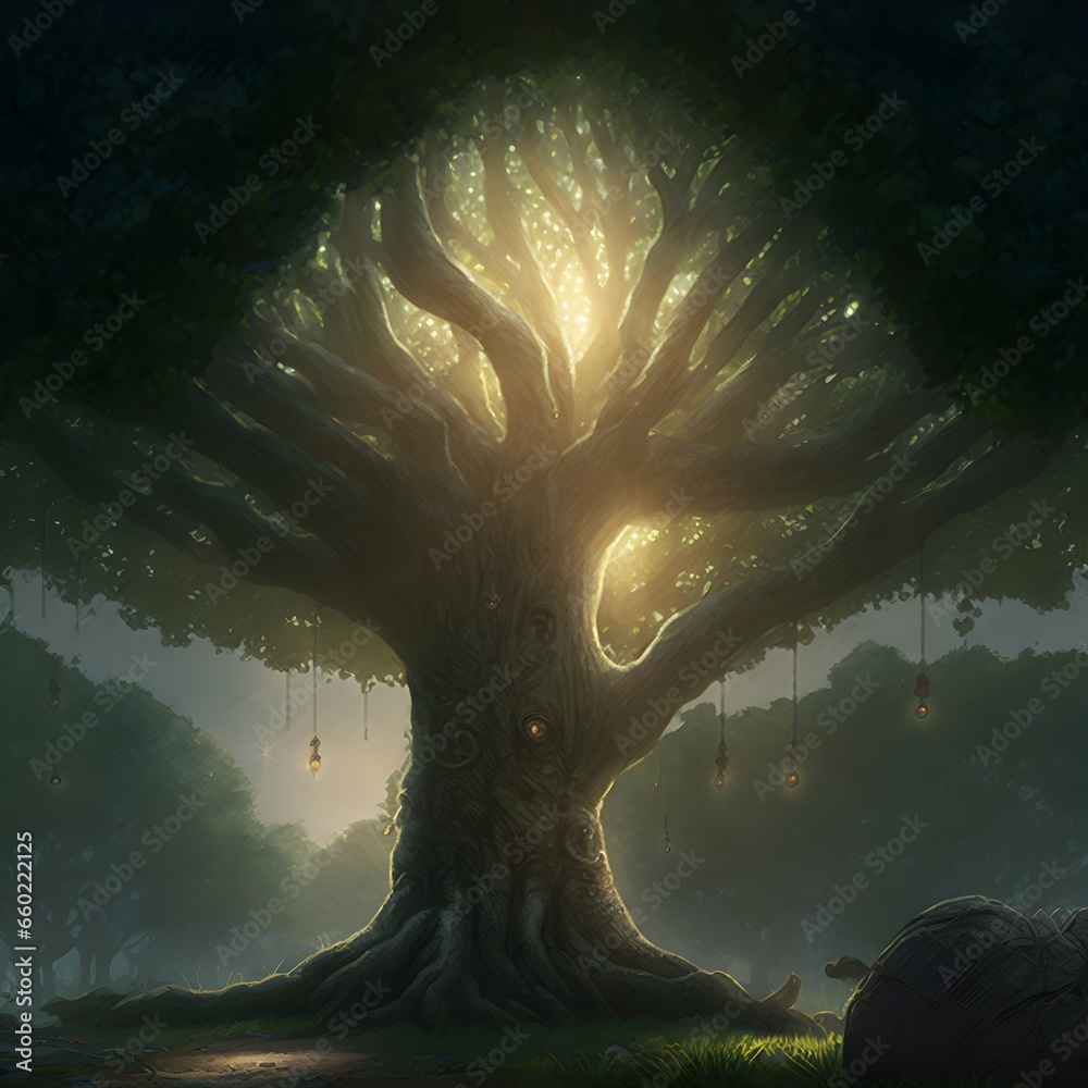 tree of kings Norse mythical dark fantasy wilderness volumetric ...