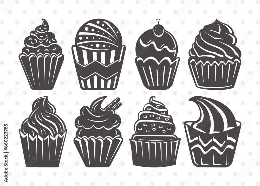 Cupcake Clipart SVG Cut File | Cupcake Svg | sweet cupcake Svg ...