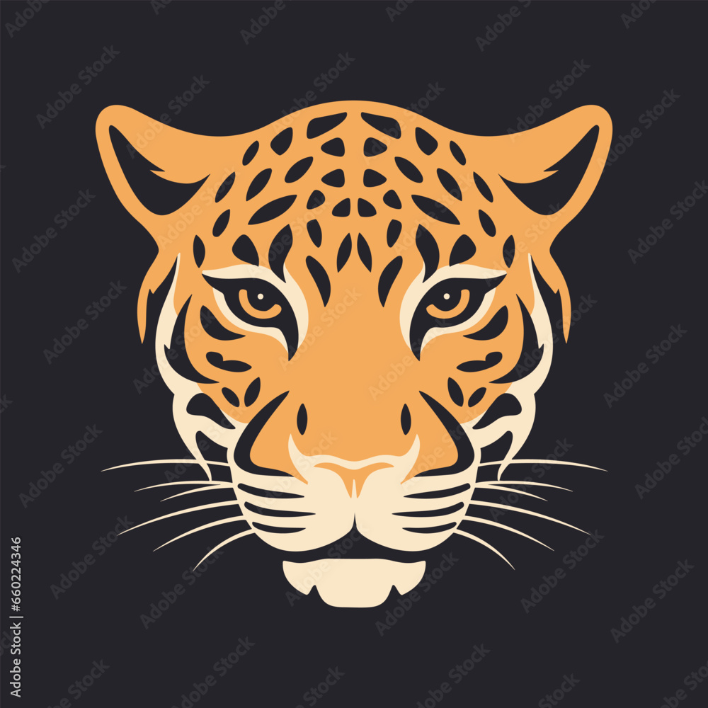 Angry tiger face cut out silhouette, tiger, or cougar, Roaring Leopard ...