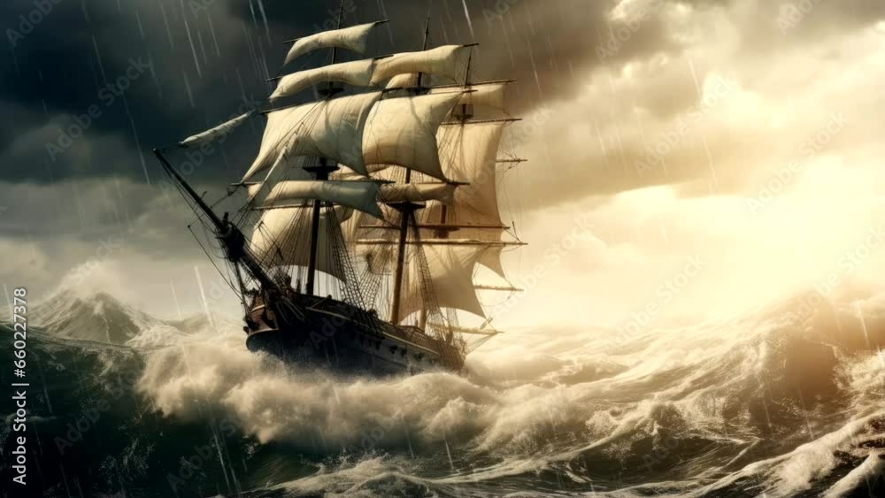 sailing ship on the sea video background looping for live wallpaper ...