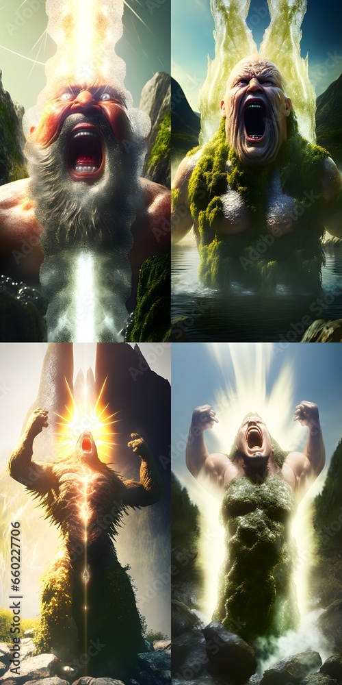 screaming mountain frightening transparent mountain dwarf warrior ...