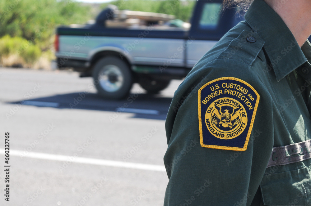 The U.S. Customs and Border Protection uniform patch of an agent ...