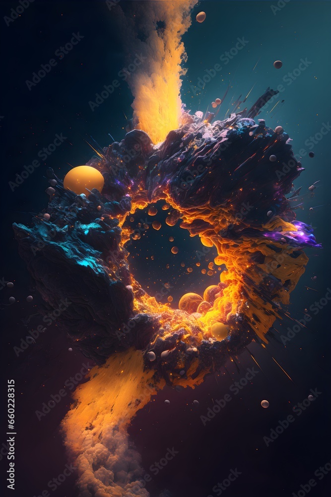 floating in the void twisted symbiosis of shapeless energy matter ...