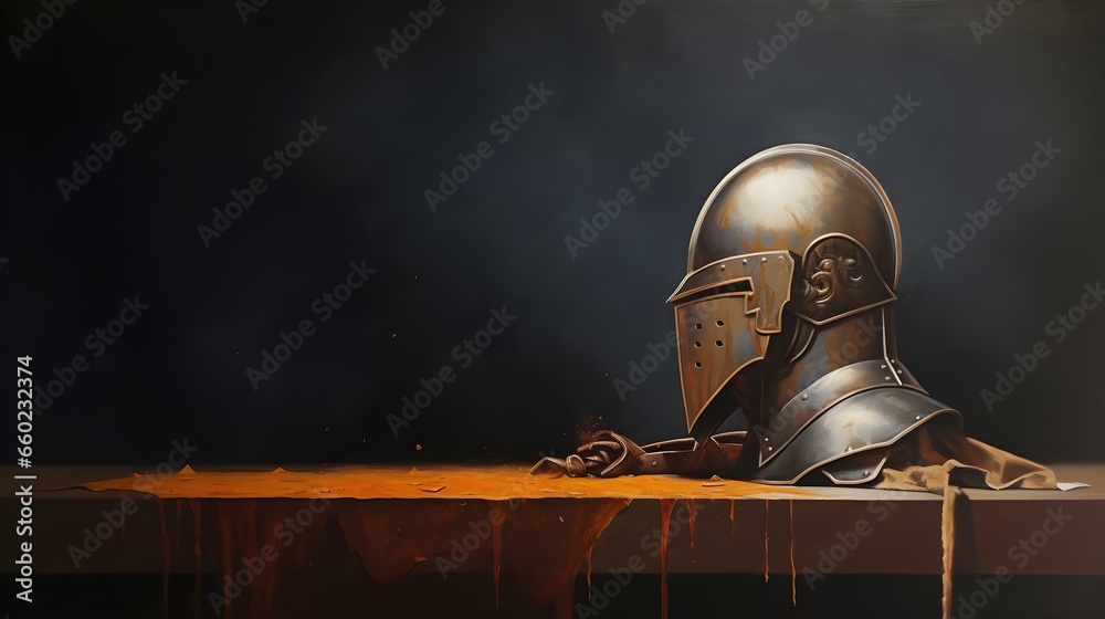 This image showcases a beautifully preserved Roman helmet, a compelling ...