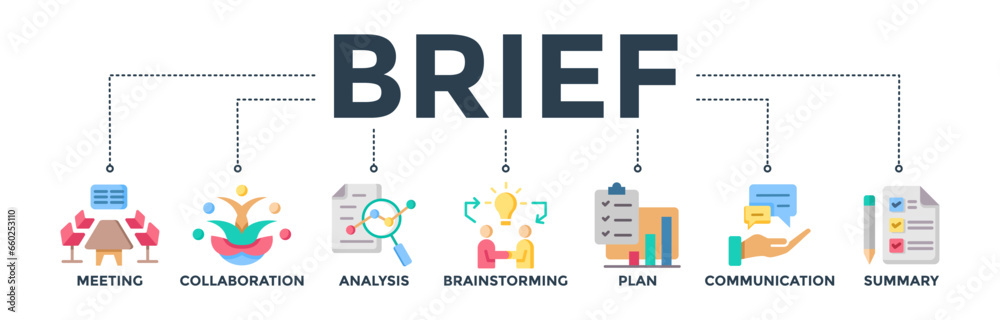 Brief banner web icon vector illustration concept for a briefing of ...
