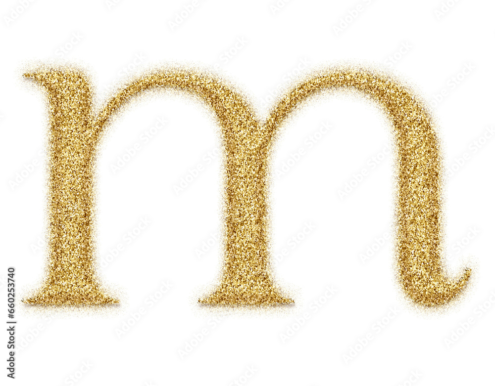 Gold glitter alphabet letters from A to Z, isolated on transparent ...