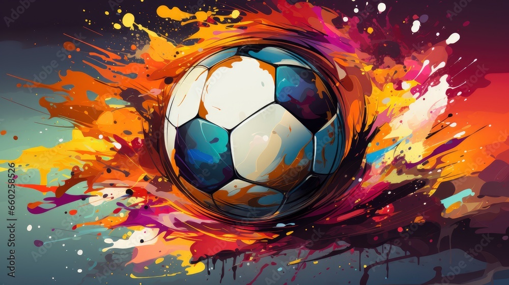 Colorful Kick around a soccer ball. cartoon,Desktop Wallpaper ...