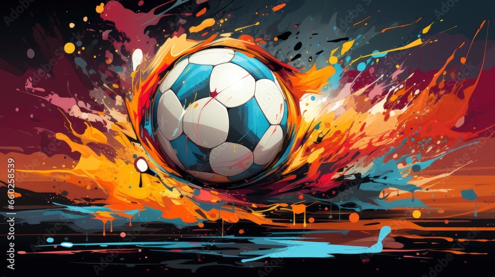 Colorful Kick around a soccer ball. cartoon,Desktop Wallpaper ...