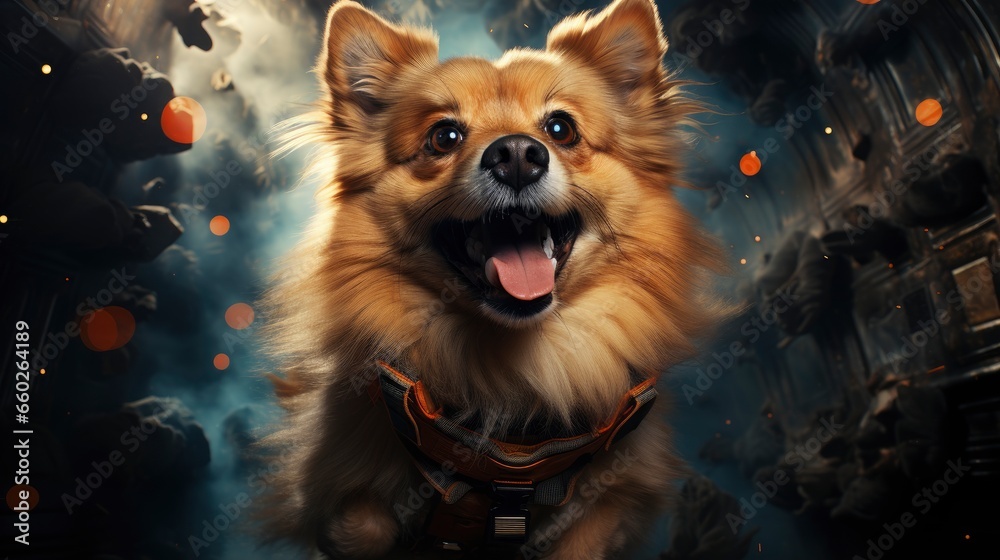 Colorful Full body Dog flying in space real photo,Desktop Wallpaper ...