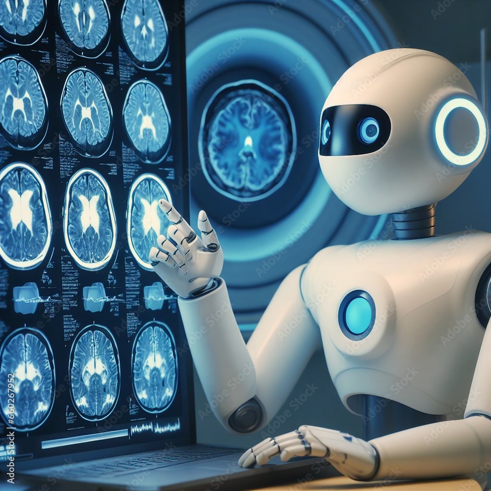 Robot, diagnostics, imaging, MRI, AI, CT scan, scan, brain, cancer ...