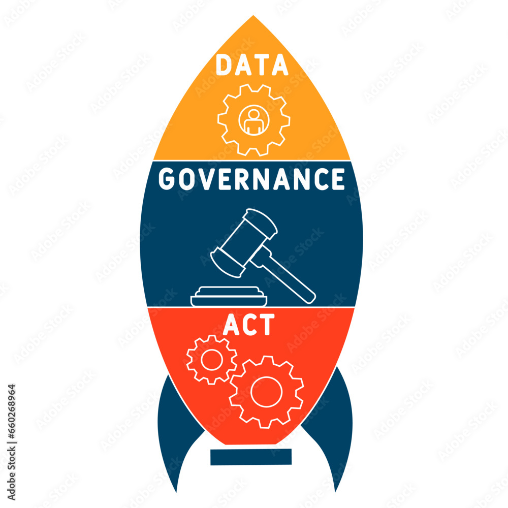 DGA - Data Governance Act acronym. business concept background. vector ...