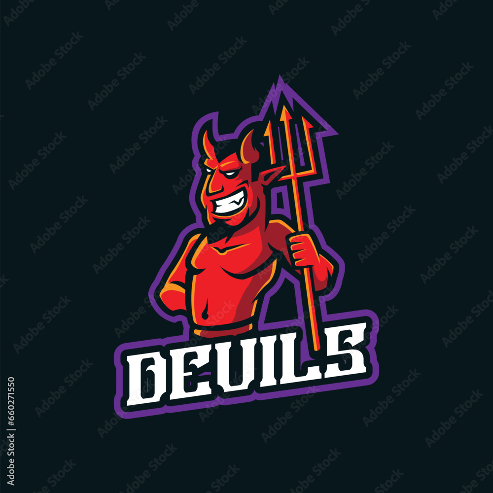 Devils mascot logo design vector with modern illustration concept style ...
