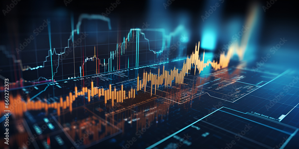 Stock chart graph diagram statistic business annual report colorful ...