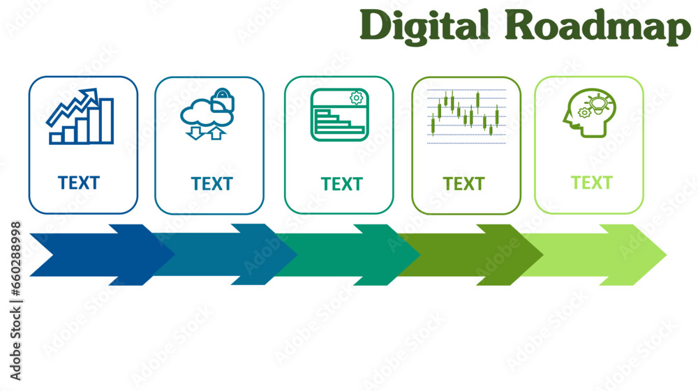 Digital Transformation roadmap slide template design for digital ...