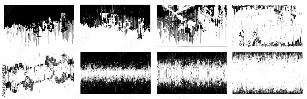 Dirt and dust photo texture graphic filter set. Overlay stamps ...