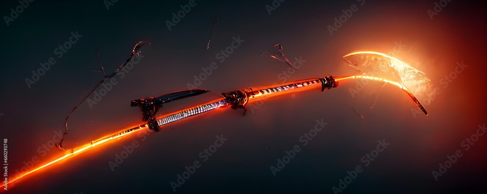 solarpunk katana fully in view 8k octane render Stock Illustration ...