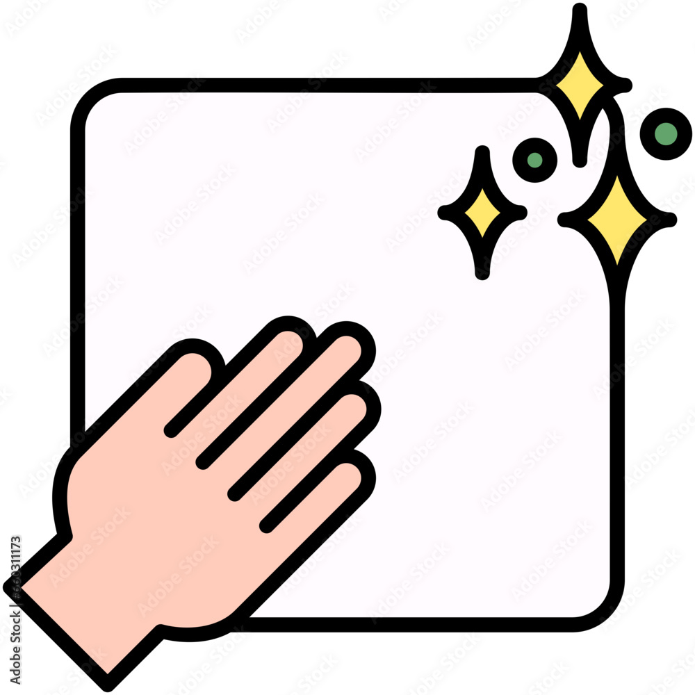 Easy Clean Icon. Wipe Kitchen Surface Symbol Stock Illustration. Vector ...