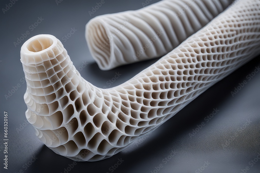 Human trachea printed on Medicine 3d printer. Concept new technology ...