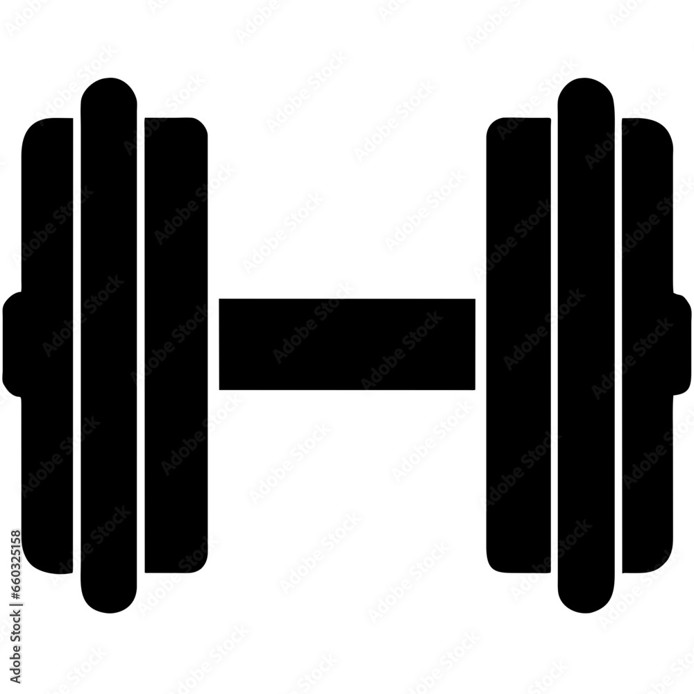 Dumbbell barbell icons set. Building strength. Lifting weights. Fitness ...