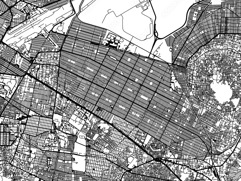 Vector road map of the city of Ciudad Nezahualcoyotl in Mexico with ...