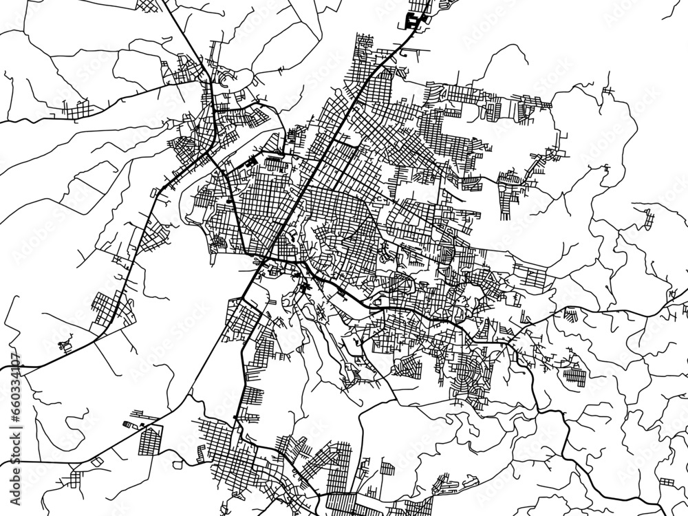 Vector road map of the city of Poza Rica de Hidalgo in Mexico with ...