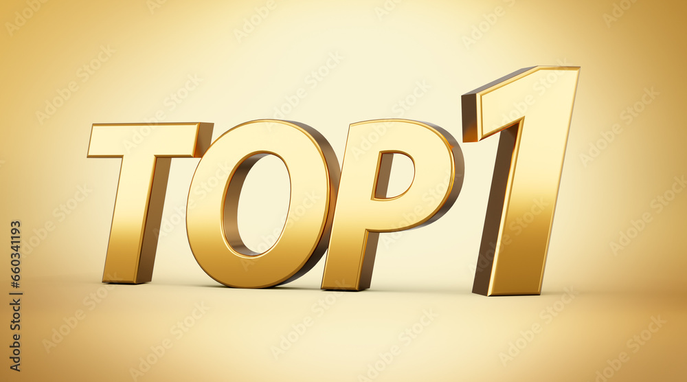 3d Golden Shiny Top 1 Text Top One 3d Text Isolated On Golden ...