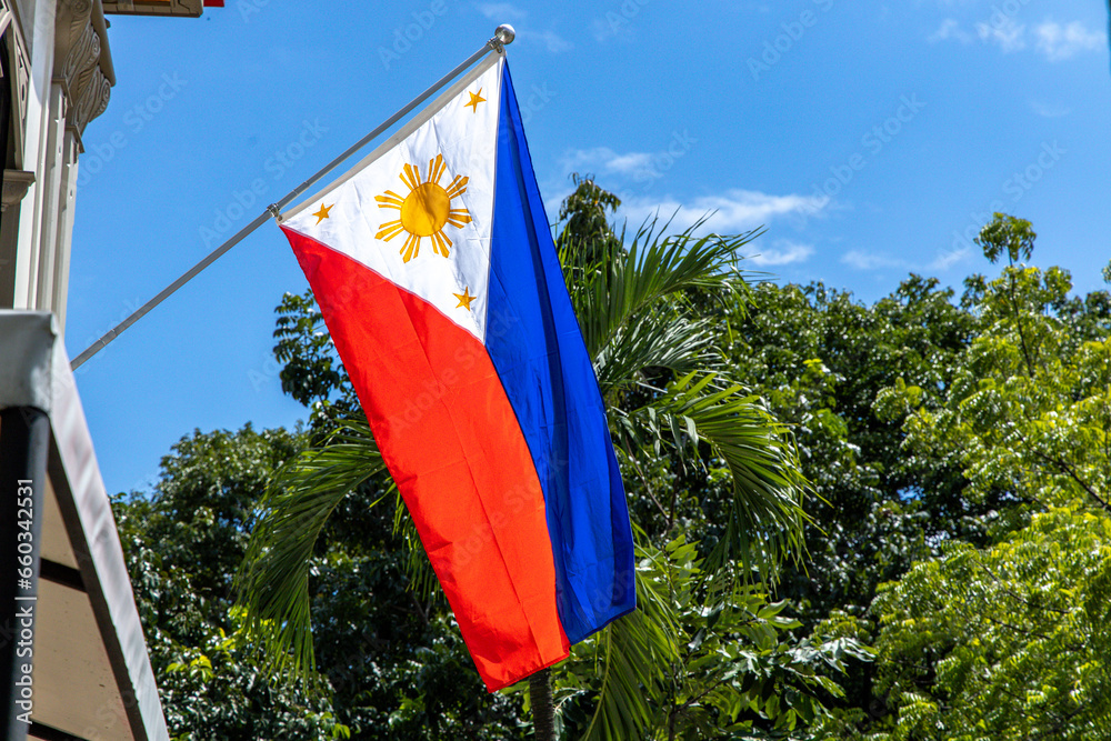 Philippine national flag hoisted at Malacanang Palace, Manila ...