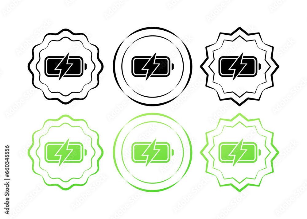 Battery icons. Different styles, color, battery icons, battery ...
