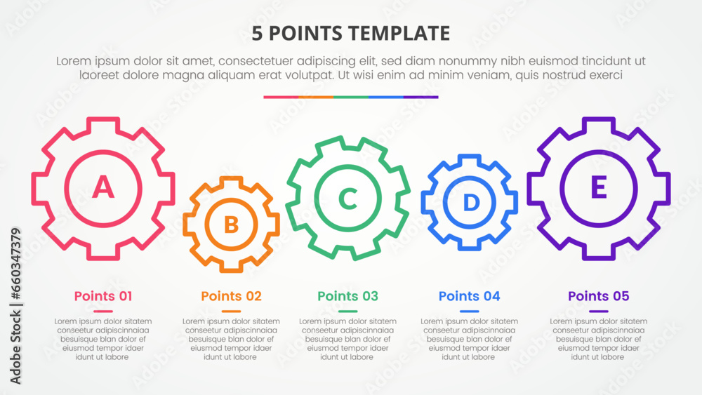 5 points stage template infographic concept for slide presentation with ...