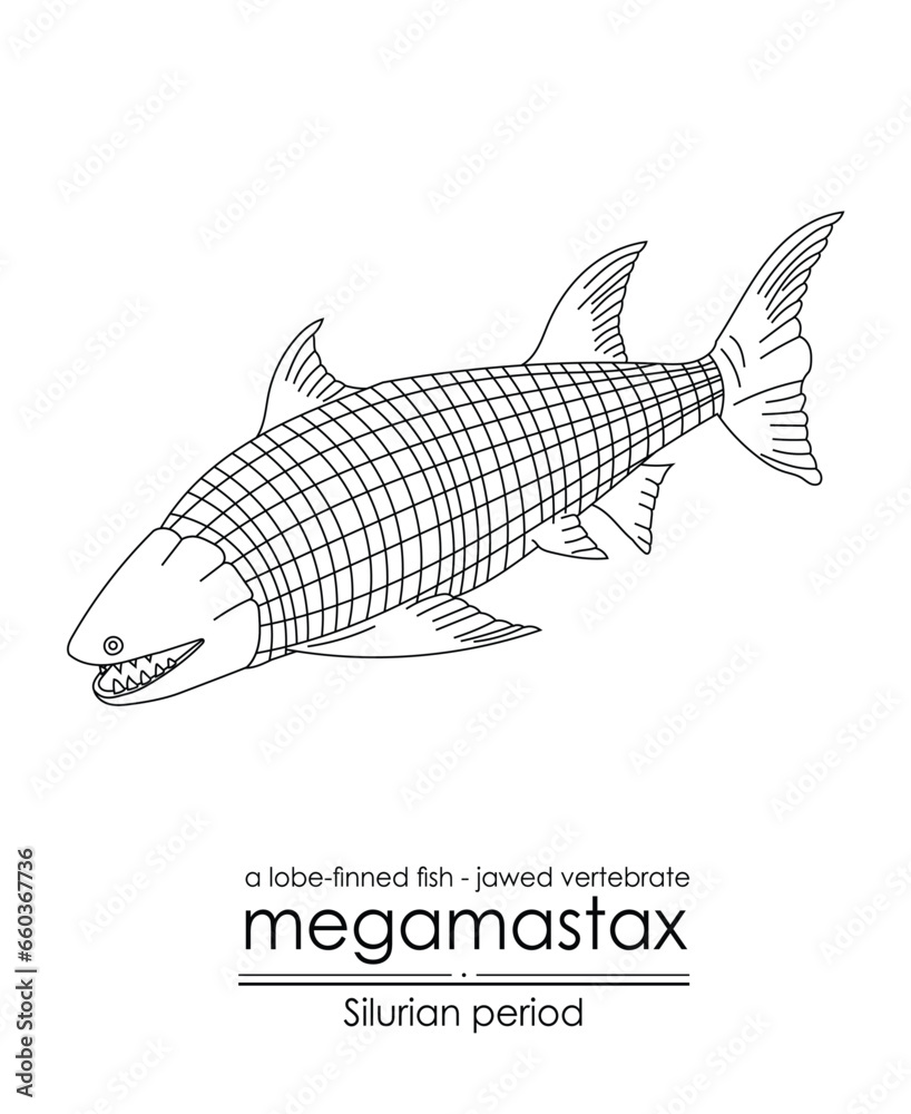 Poster Megamastax, a Silurian period largest jawed vertebrate, a lobe ...