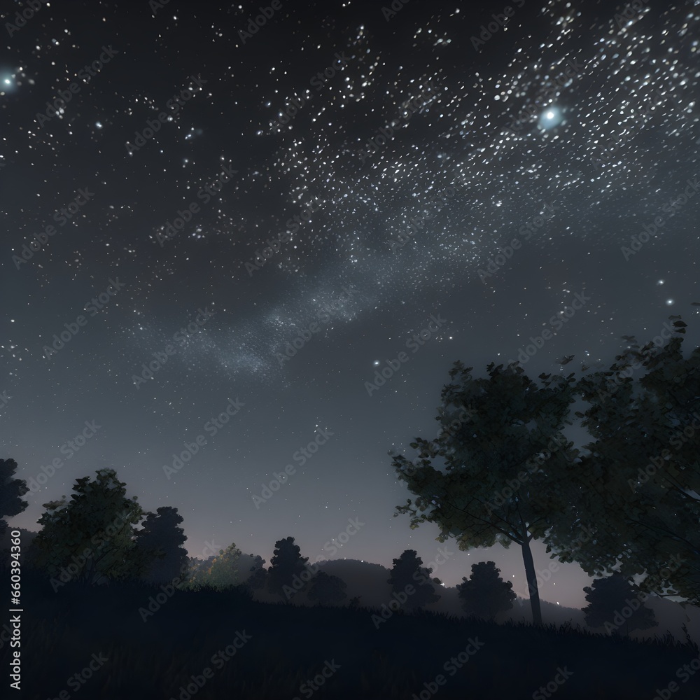 The night sky with stars hyperrealistic world octane render cinematic ...