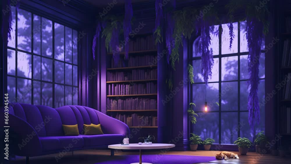 animated virtual backgrounds, stream overlay loop, cozy lo-fi living ...