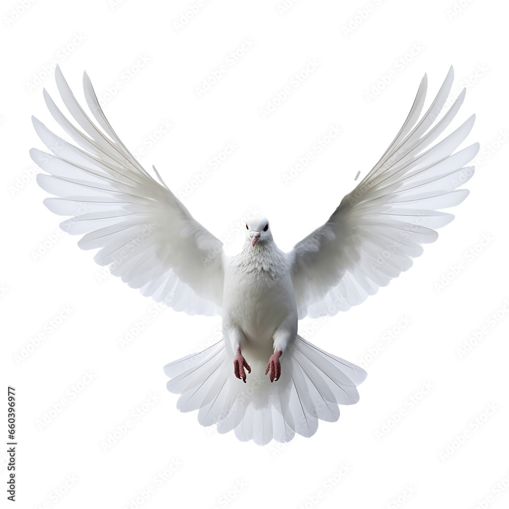 White doves fly on Transparent background. Best for Christian theme ...