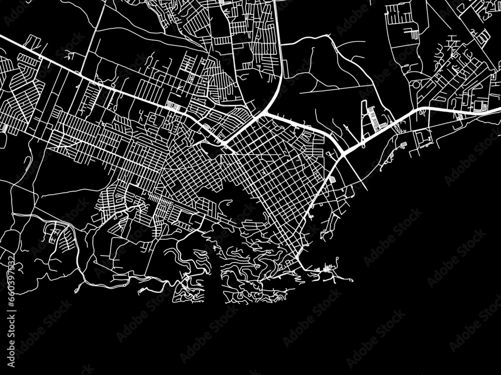 Vector road map of the city of Cabo San Lucas in Mexico with white ...