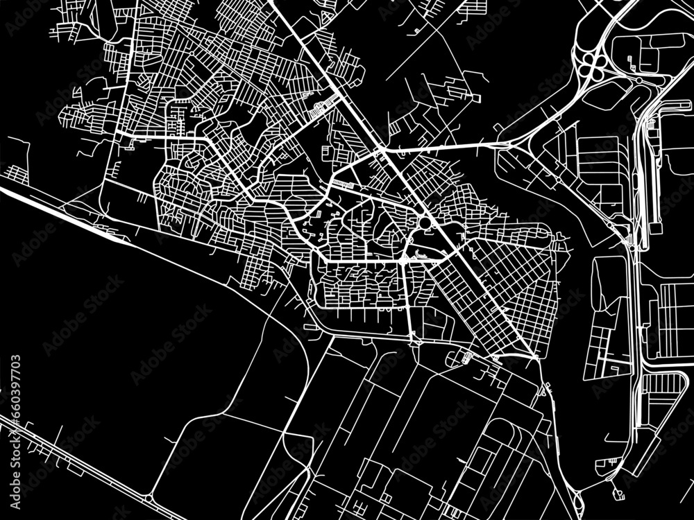 Vector road map of the city of Ciudad Lazaro Cardenas in Mexico with ...