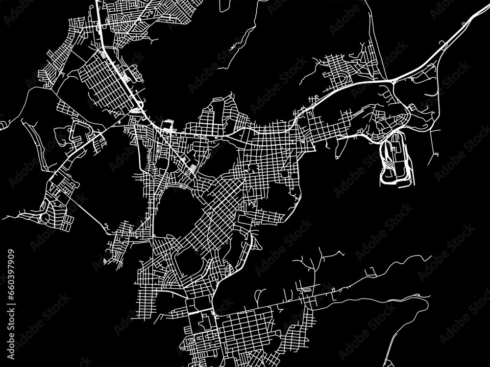 Vector road map of the city of Heroica Guaymas in Mexico with white ...