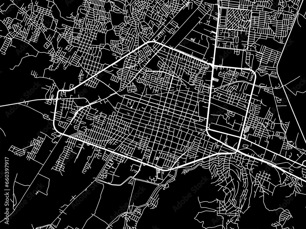 Vector road map of the city of Iguala de la Independencia in Mexico ...