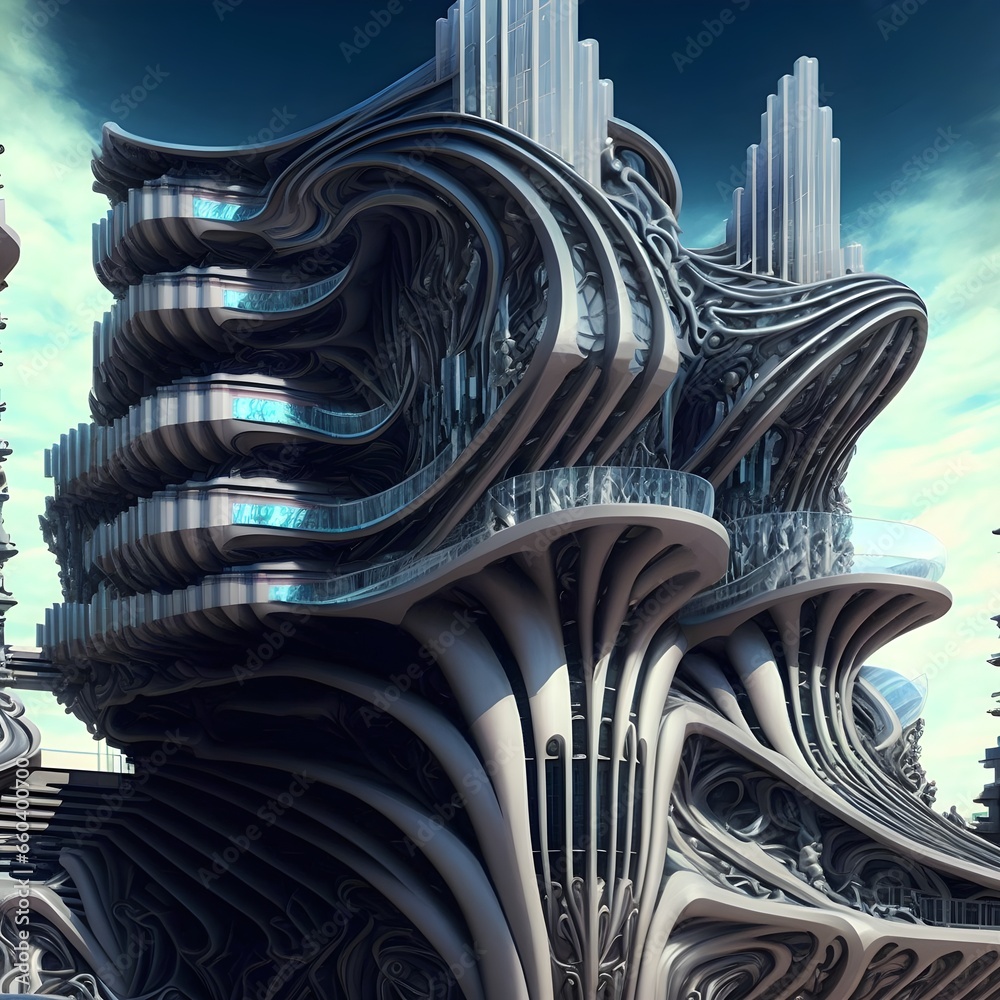 futuristic alien prize winning architecture morphed facades strange ...