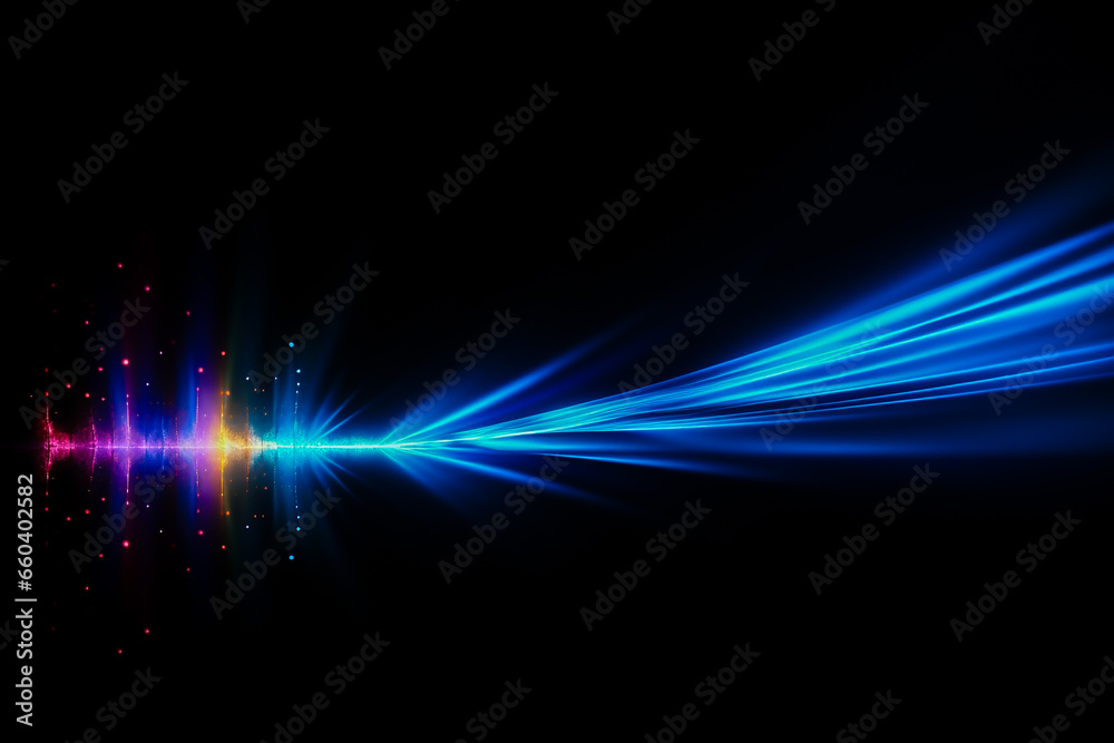 Abstract blue light effect, lens flare. Illuminated colorful pattern ...