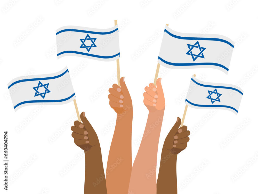 Israel war support. State and I Stand with Israel. Hand holding Israel ...