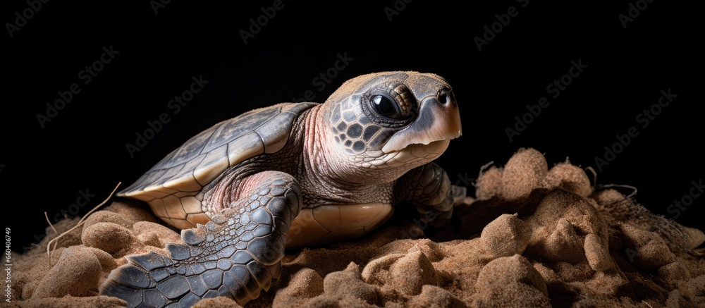 The emergence of the Pacific ridley sea turtle also called the olive ...