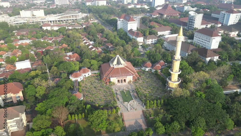 Aerial view of Masjid Kampus Universitas Gadjah Mada or UGM Mosque ...