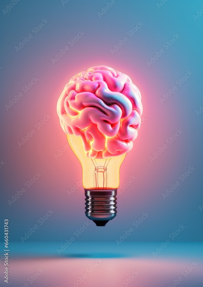 Transparent bulb with a lot of ideas brainstorming shape of brain good ...